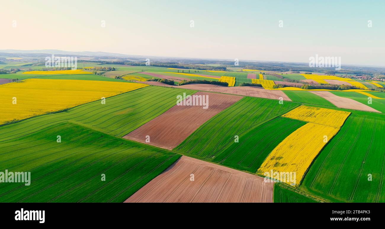 Aerial view fields various types hi-res stock photography and images ...