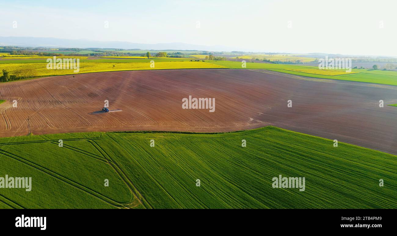 Aerial view agricultural farming land growing vegetable crops Stock ...