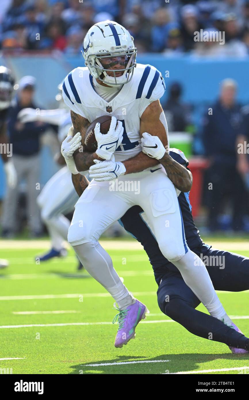 Indianapolis Colts wide receiver Michael Pittman Jr. (11) is grabbed by ...