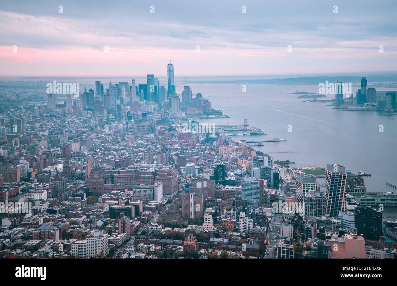 aerial panoramic view of central Manhattan from the Edge Observation ...