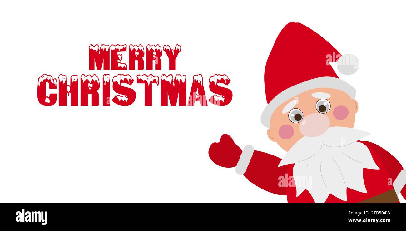 Santa Claus template a festive banner, flyer. Santa Claus looks out ...