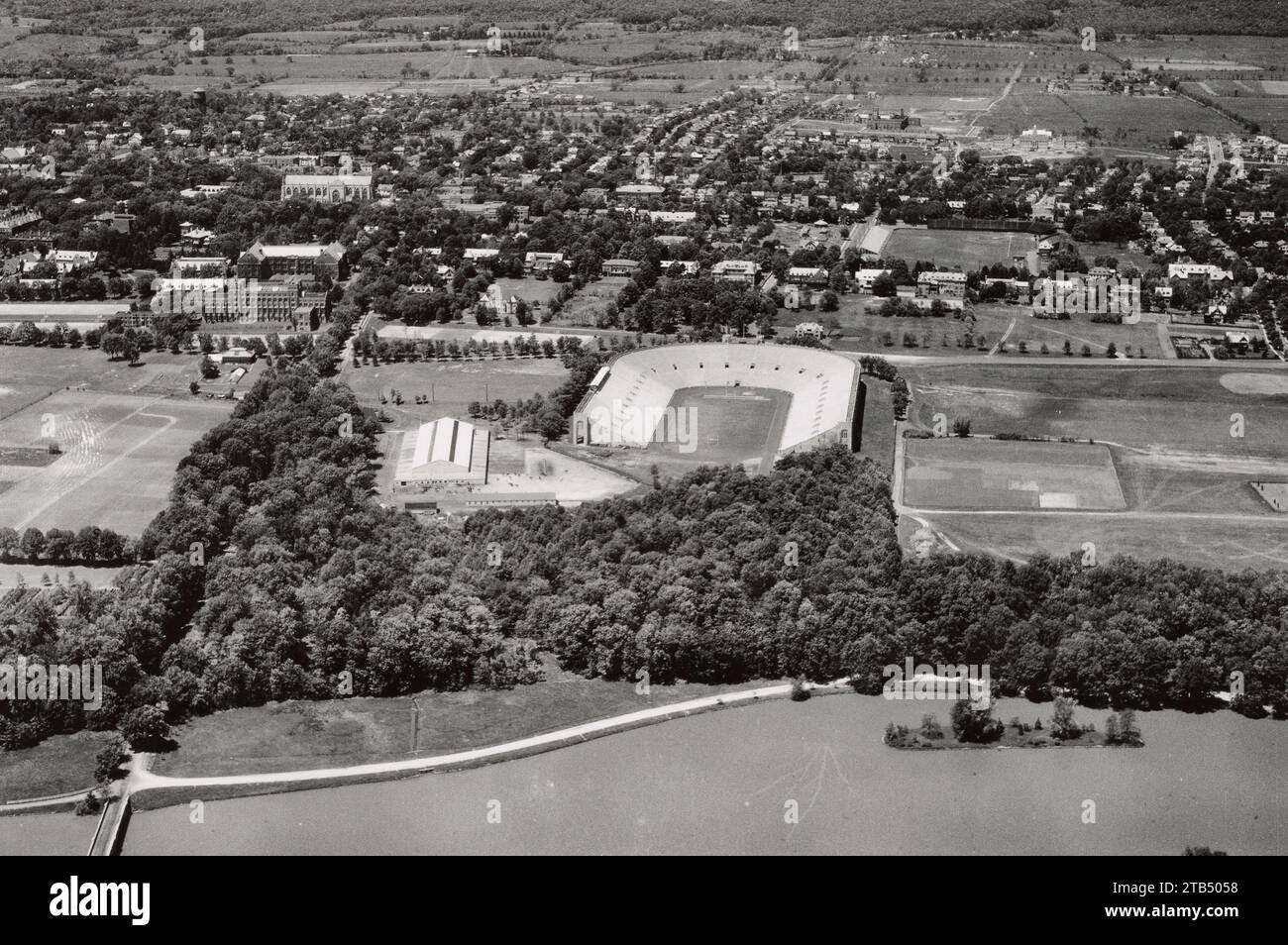Aerial view of Princeton, New Jersey, Palmer Station, June 1946 Stock ...