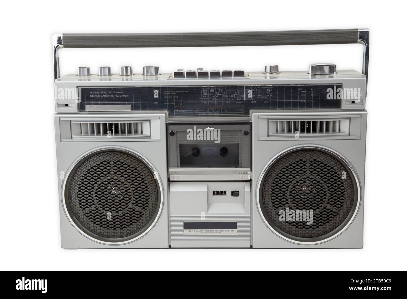 Portable Retro Tapedeck isolated on white background Stock Photo - Alamy