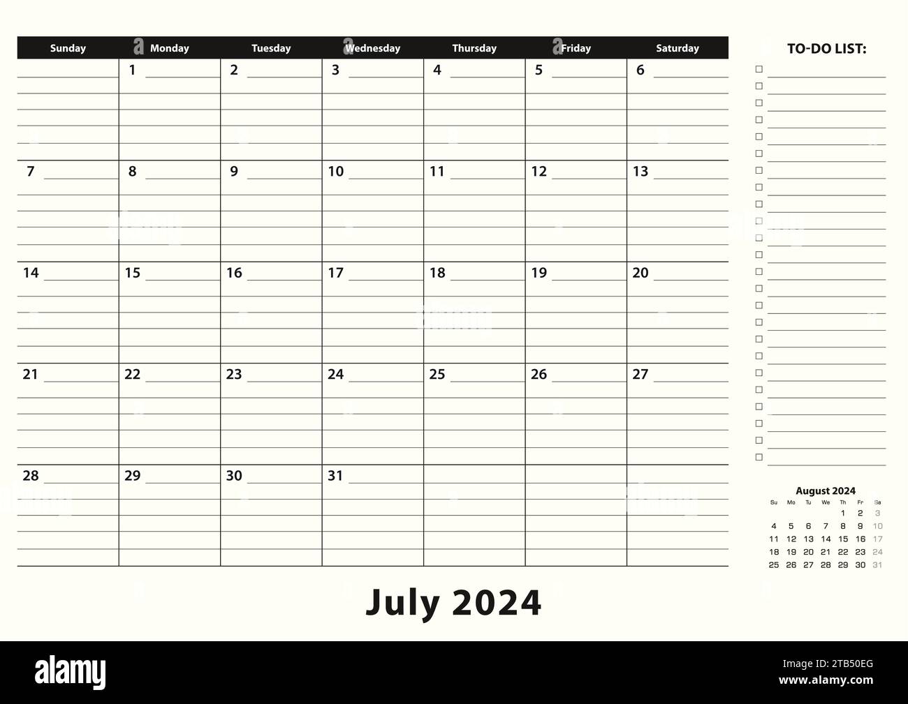 July 2024 Monthly Business Desk Pad Calendar. July 2024 calendar ...