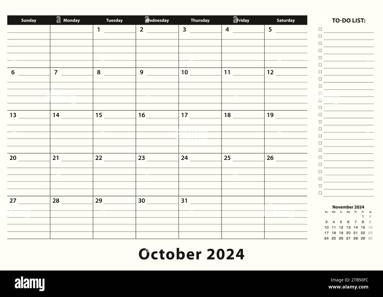 October 2024 Monthly Business Desk Pad Calendar. October 2024 calendar ...
