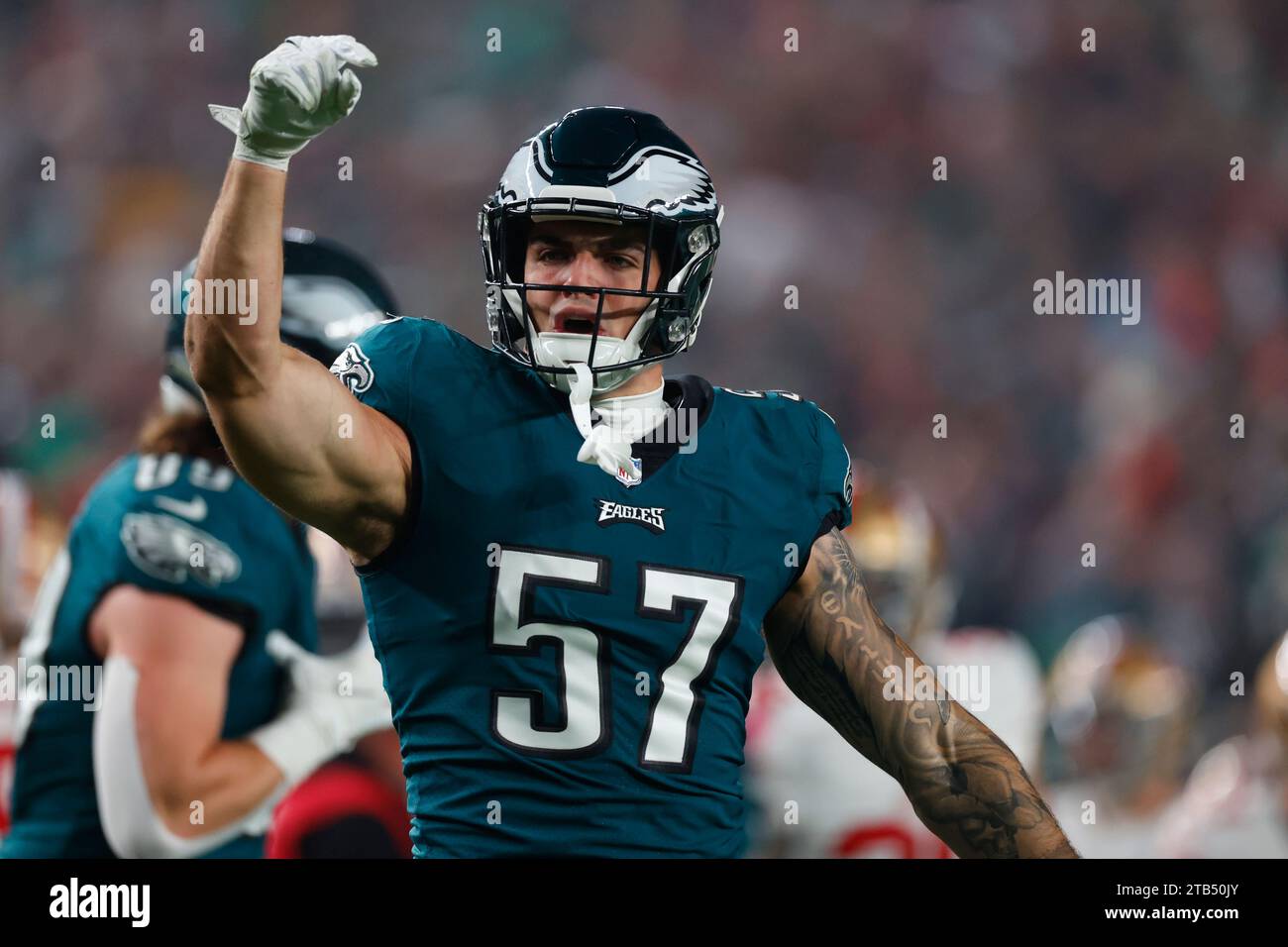 Philadelphia Eagles linebacker Ben VanSumeren (57) in action against ...