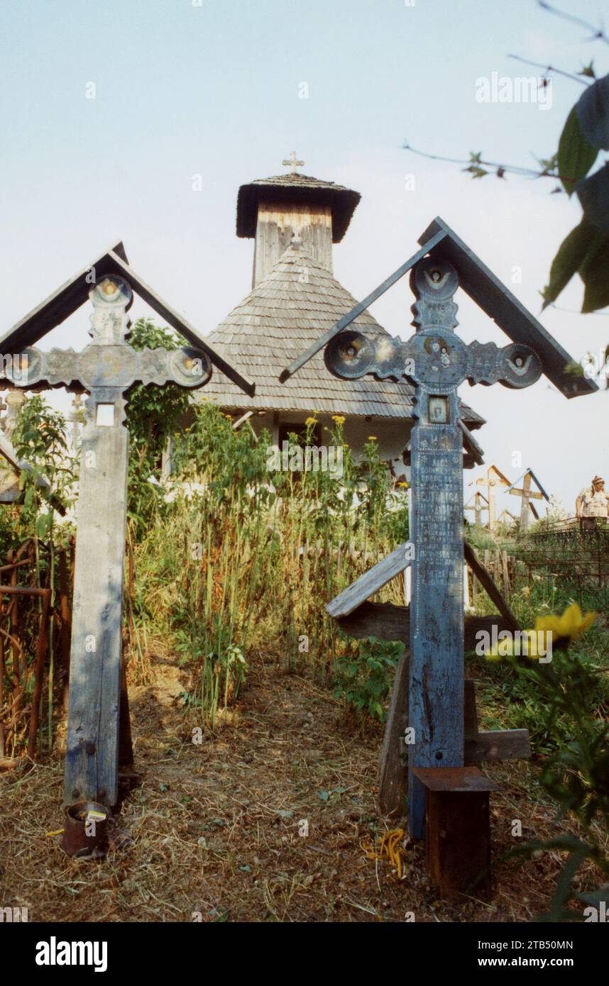 Gorj County, Romania, 2001. Exterior view of the Christian Orthodox ...