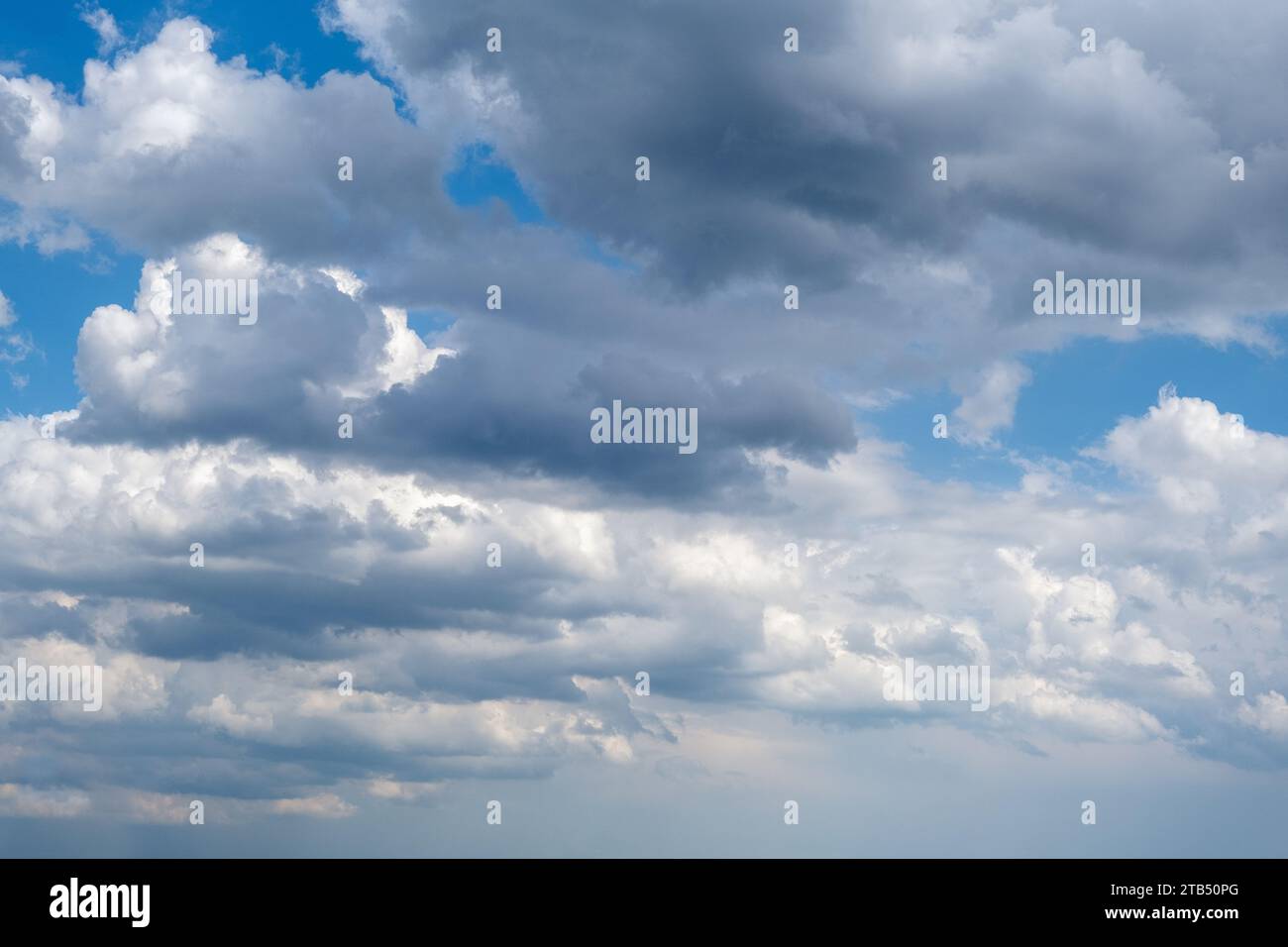 blue sky with white and gray clouds, sky scenery Stock Photo - Alamy