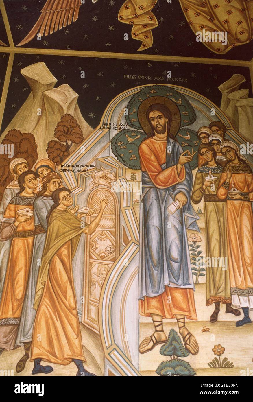 Mural inside a Christian Orthodox church in Romania depicting a scene ...