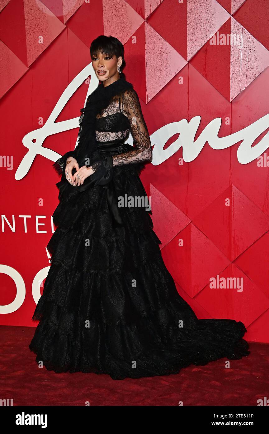 London, UK. 4th Dec, 2023. Winnie Harlow arrives at The Fashion Awards ...