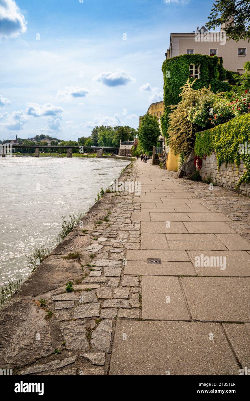 Passau, Lower Bavaria - DE – June 6, 2023 Vertical view of Passau’s ...