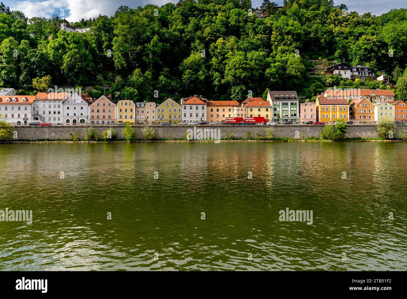 Passau, Lower Bavaria - DE - June 6, 2023 Horizontal view of multi ...