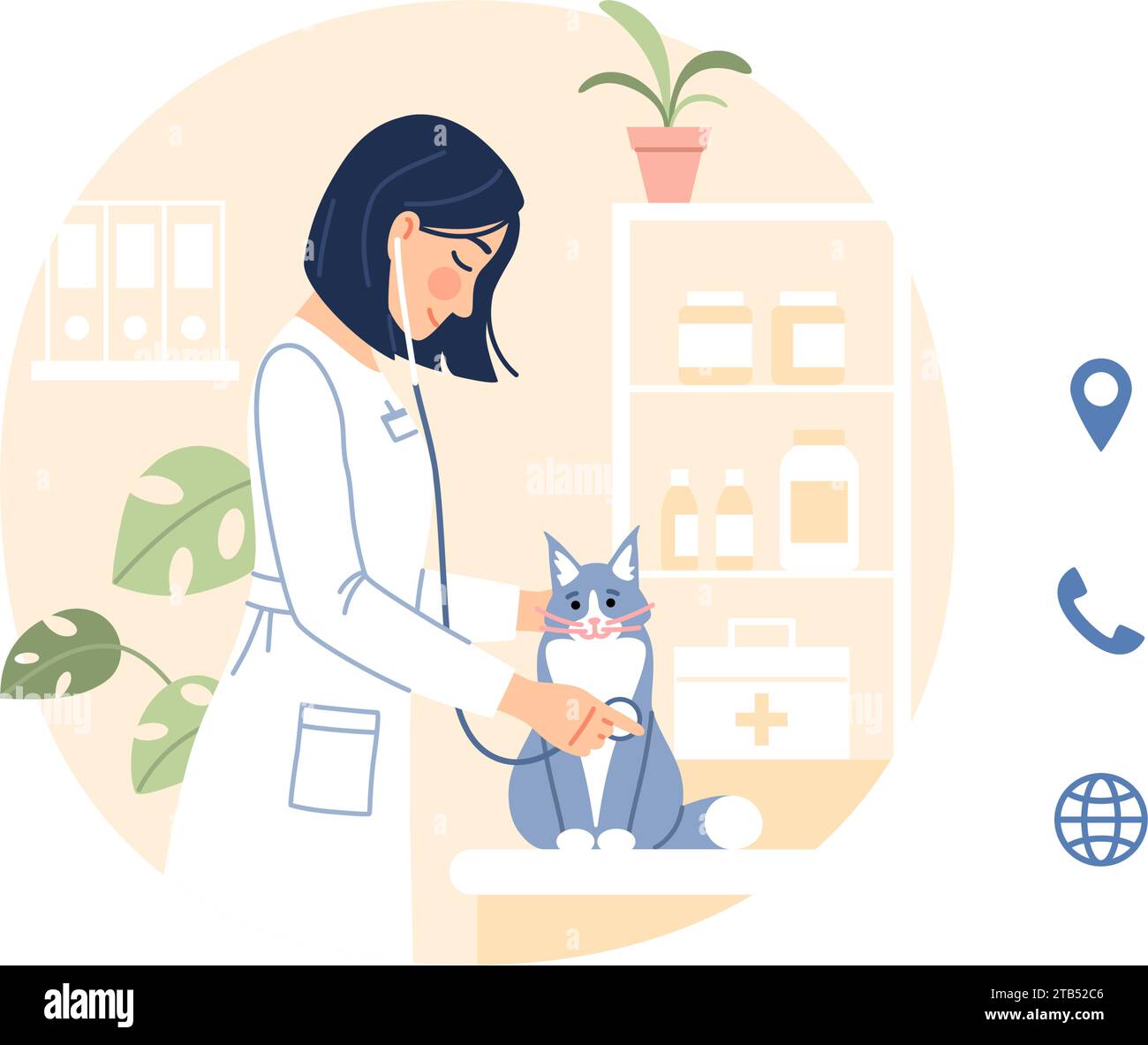 Veterinary business card template with text space Stock Vector Image ...