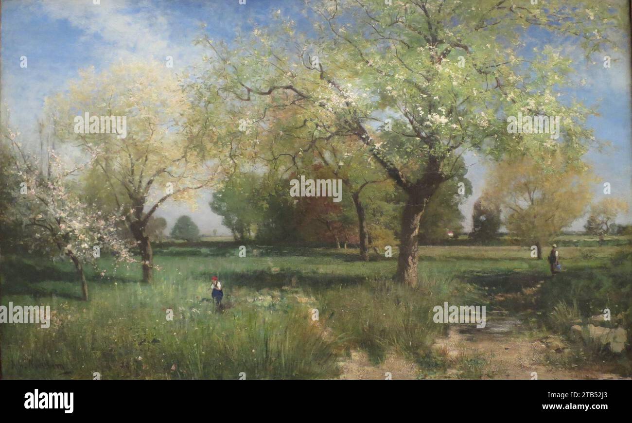'Orchard in Spring' by Alfred Wahlberg Stock Photo - Alamy
