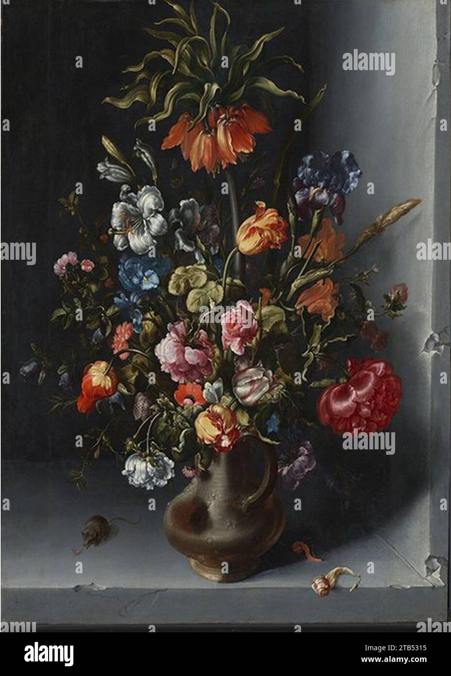 Still Life of Flowers with Crown Imperial Fritillary in a Stone Niche ...