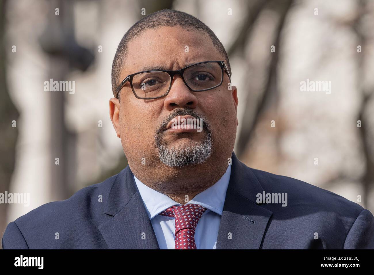 Manhattan DA Alvin Bragg attends as Senator Kirsten Gillibrand released ...