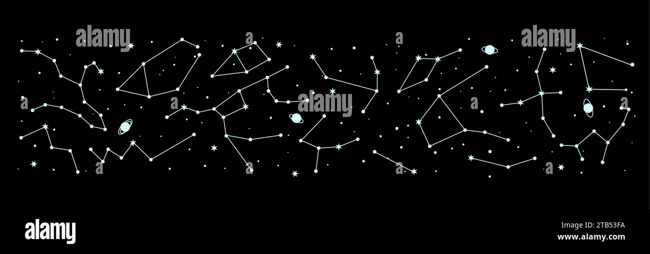 Space star constellation. Galaxy night sky map border, mystic astrology ...