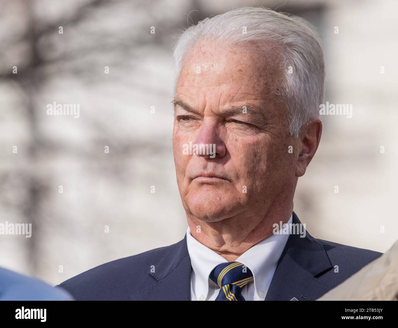 New York, USA. 04th Dec, 2023. Staten Island DA Michael McMahon speaks ...