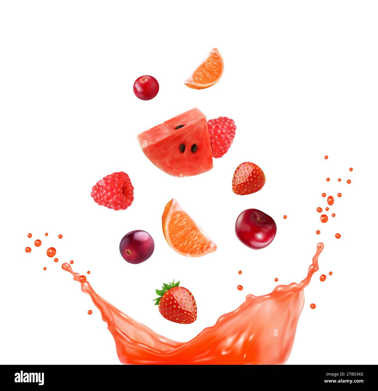Splashing berry soda Stock Vector Images - Alamy
