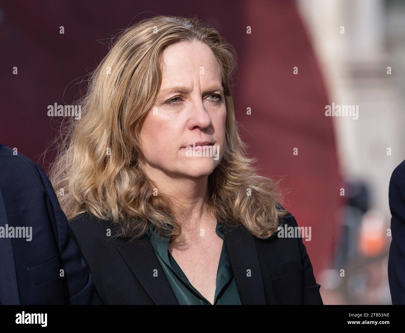 New York, USA. 04th Dec, 2023. Queens County DA Melinda Katz speaks as ...