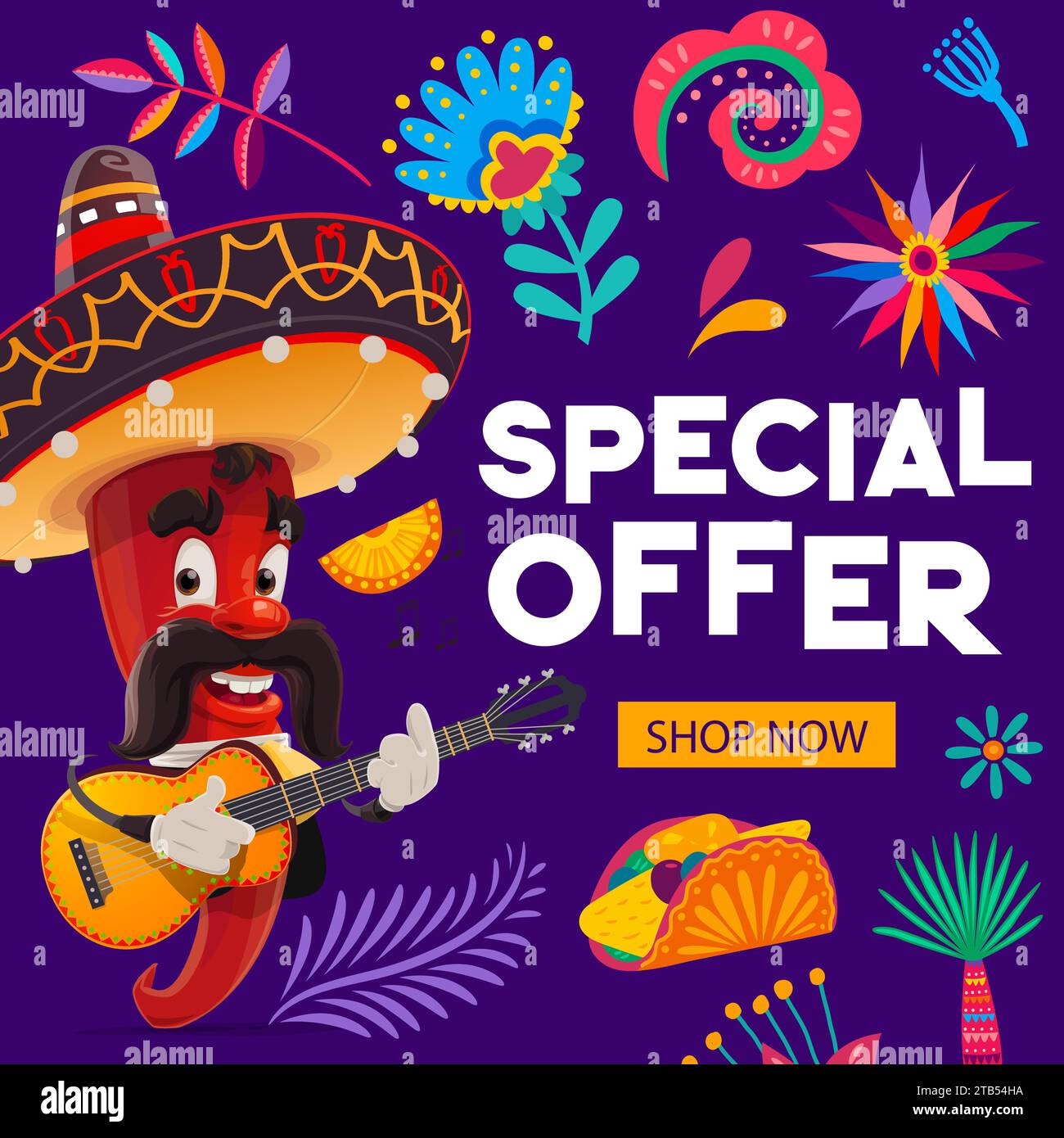 Mexican holiday special offer banner. Mexico fiesta sale vector flyer ...