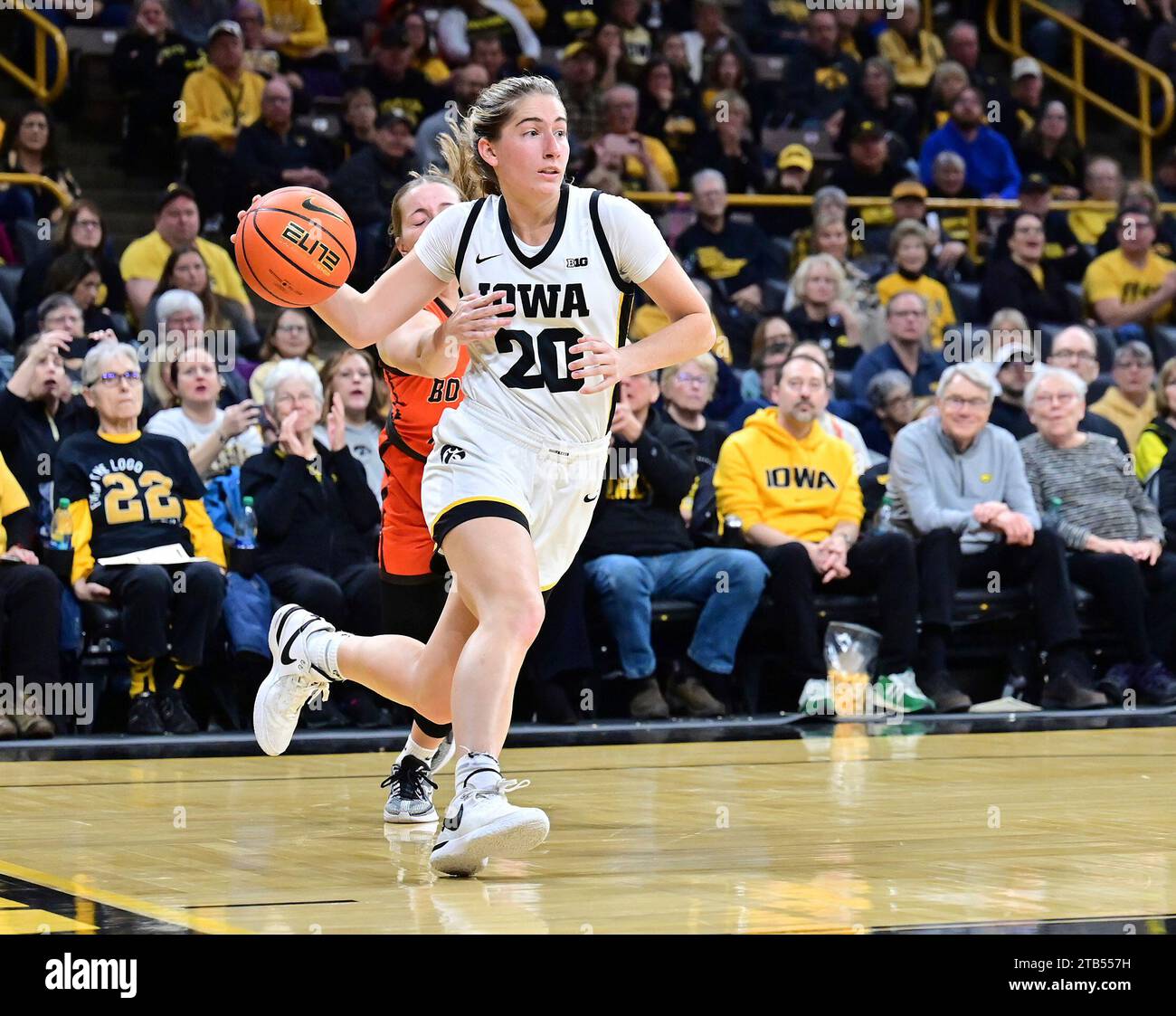 IOWA CITY, IA - DECEMBER 02: Iowa guard Kate Martin (20) drives to the ...