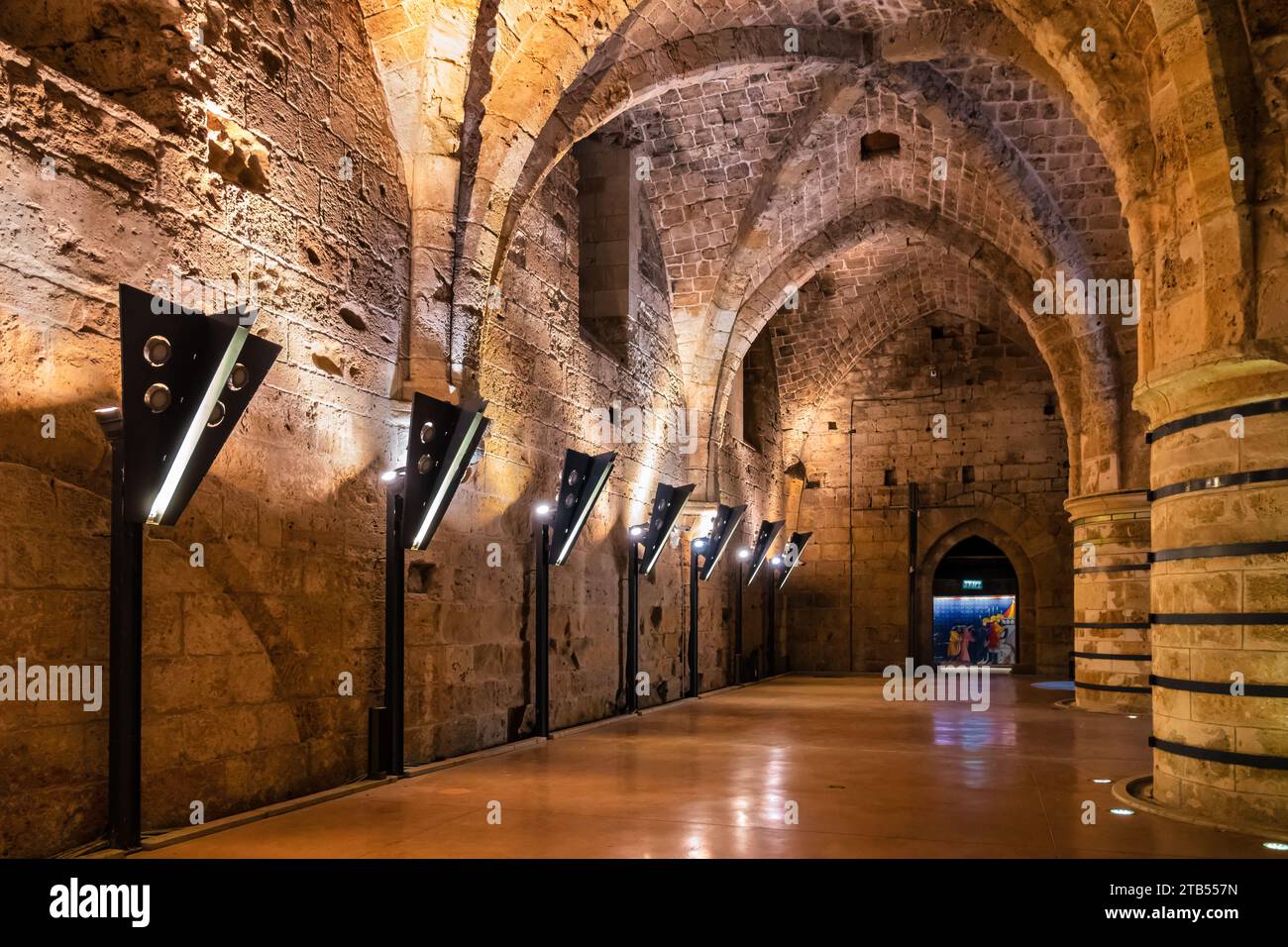 The refectory (dining hall) in the Hospitaller Fortress (Knights' Halls ...