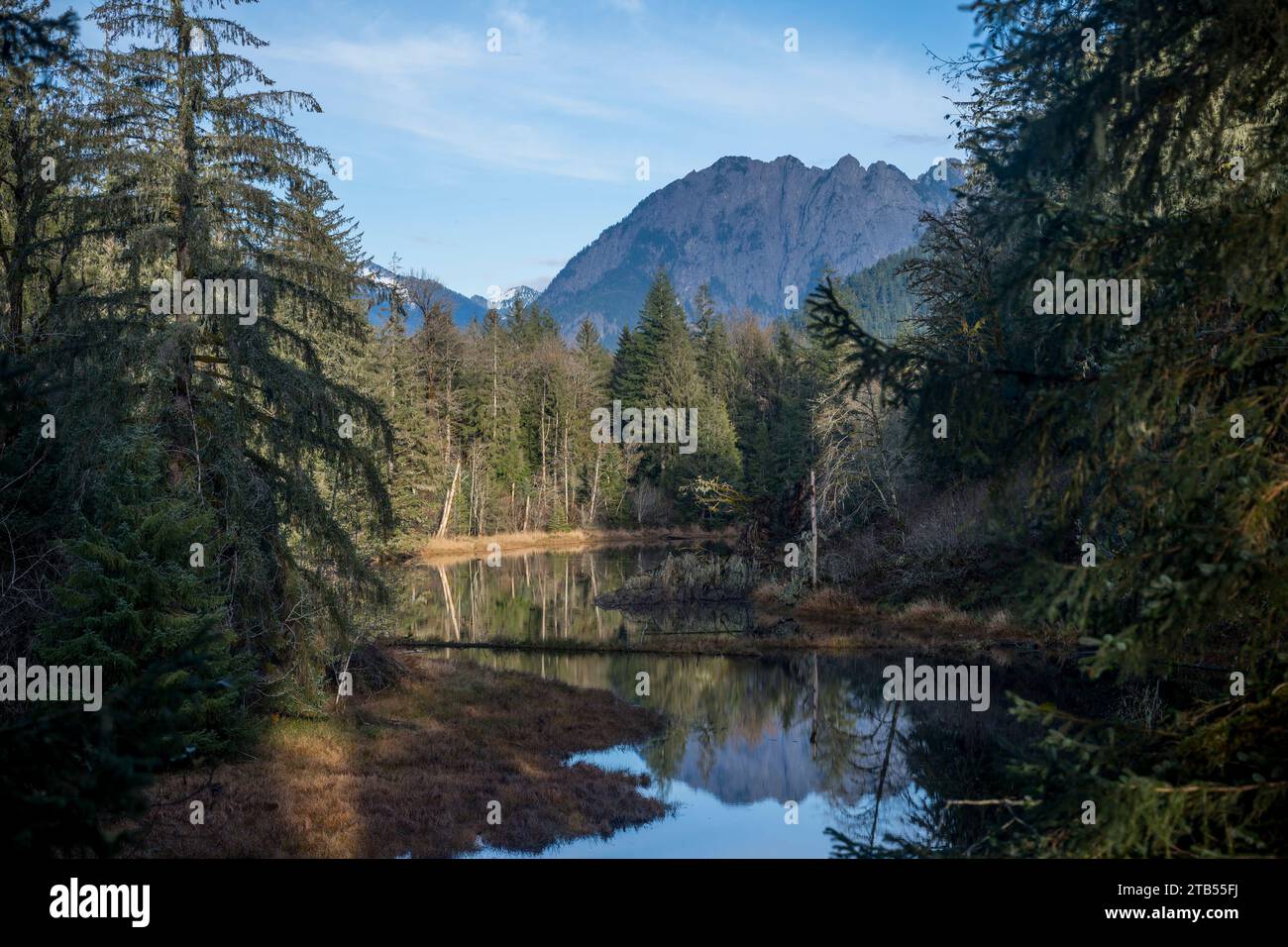 View of the Oxbow Lake in the Middle Fork Snoqualmie River valley from ...