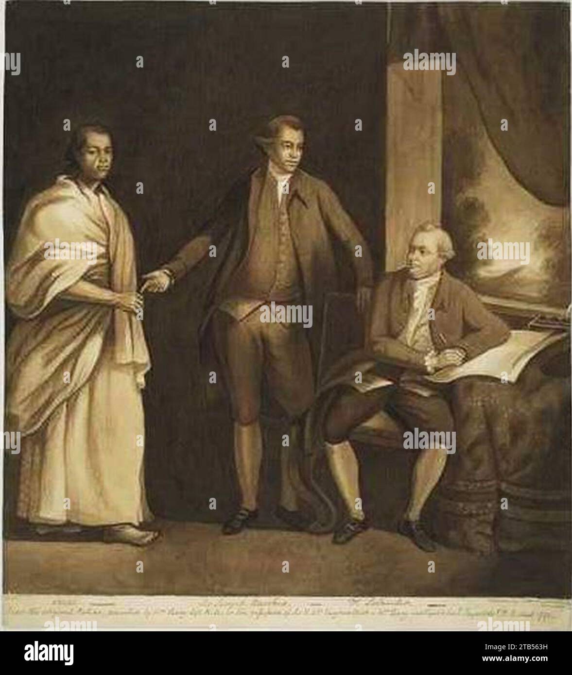 Von Holst - Sir Joseph Banks with Omai and Dr. Daniel Solander Stock ...