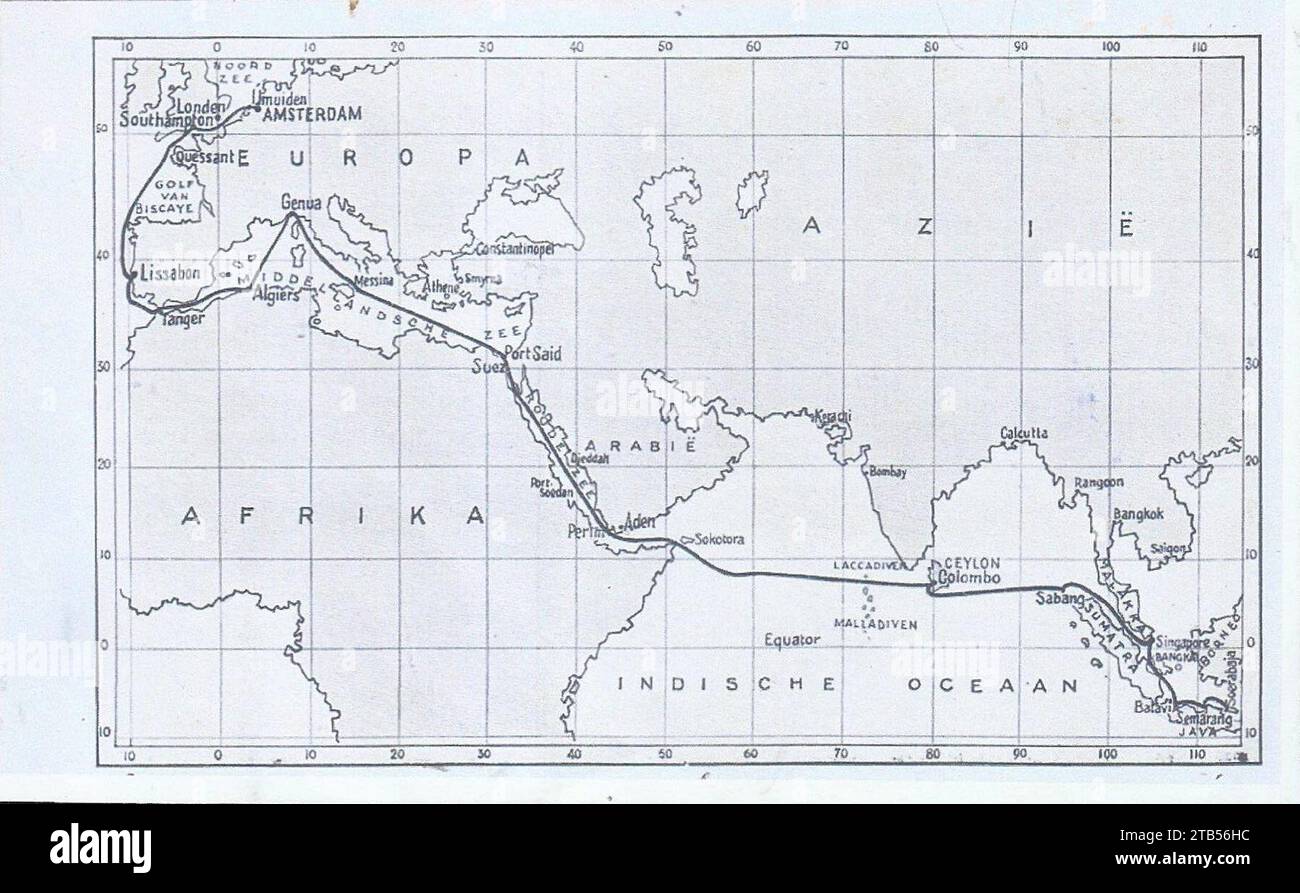 Vondel passagierlist 1921 map Stock Photo - Alamy