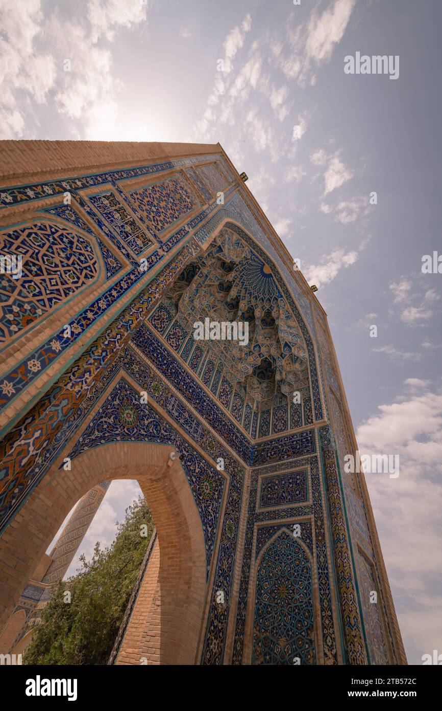 Parade portal of Gur-e-Amir mausoleum, famous architectural complex ...