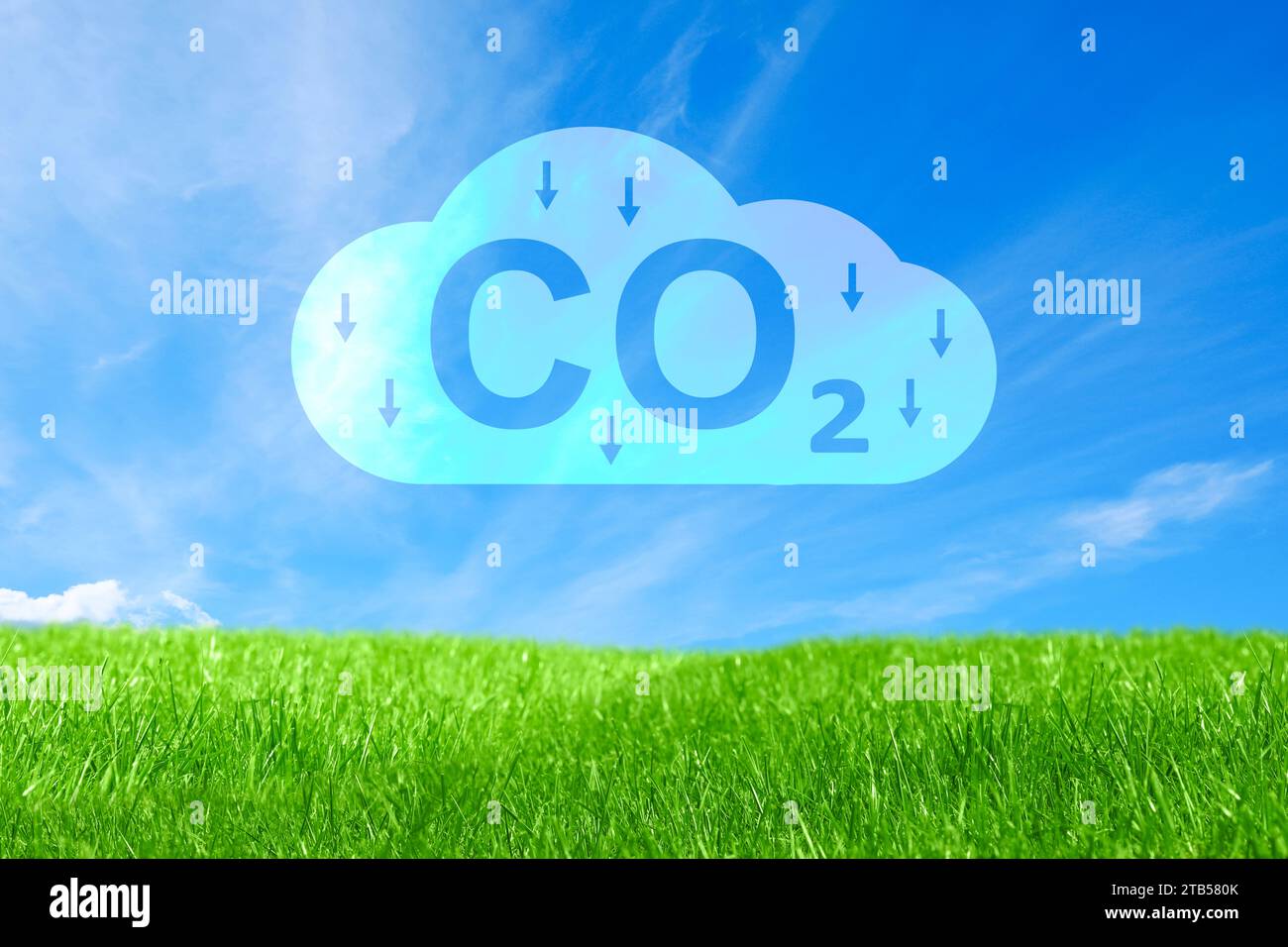 Reduce CO2 emissions. Illustration of cloud with CO2 inscription ...