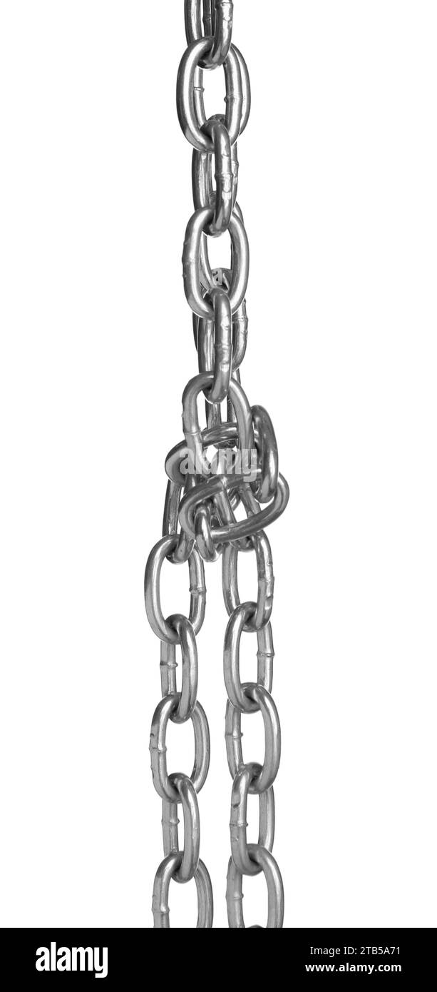 One common metal chain isolated on white Stock Photo - Alamy