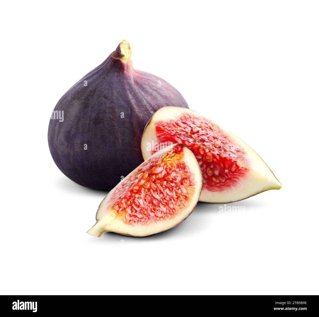 Fresh whole and cut figs isolated on white Stock Photo - Alamy