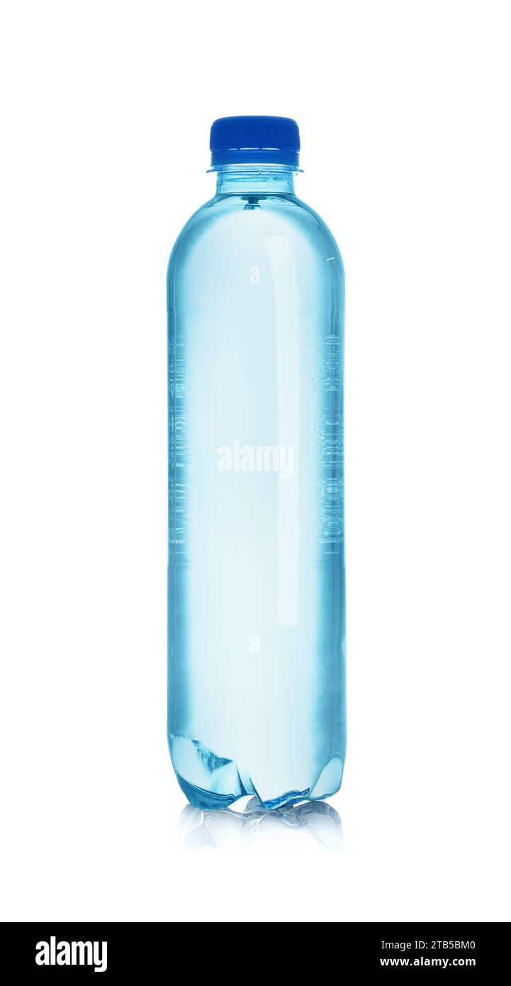 One plastic bottle with fresh water isolated on white Stock Photo - Alamy