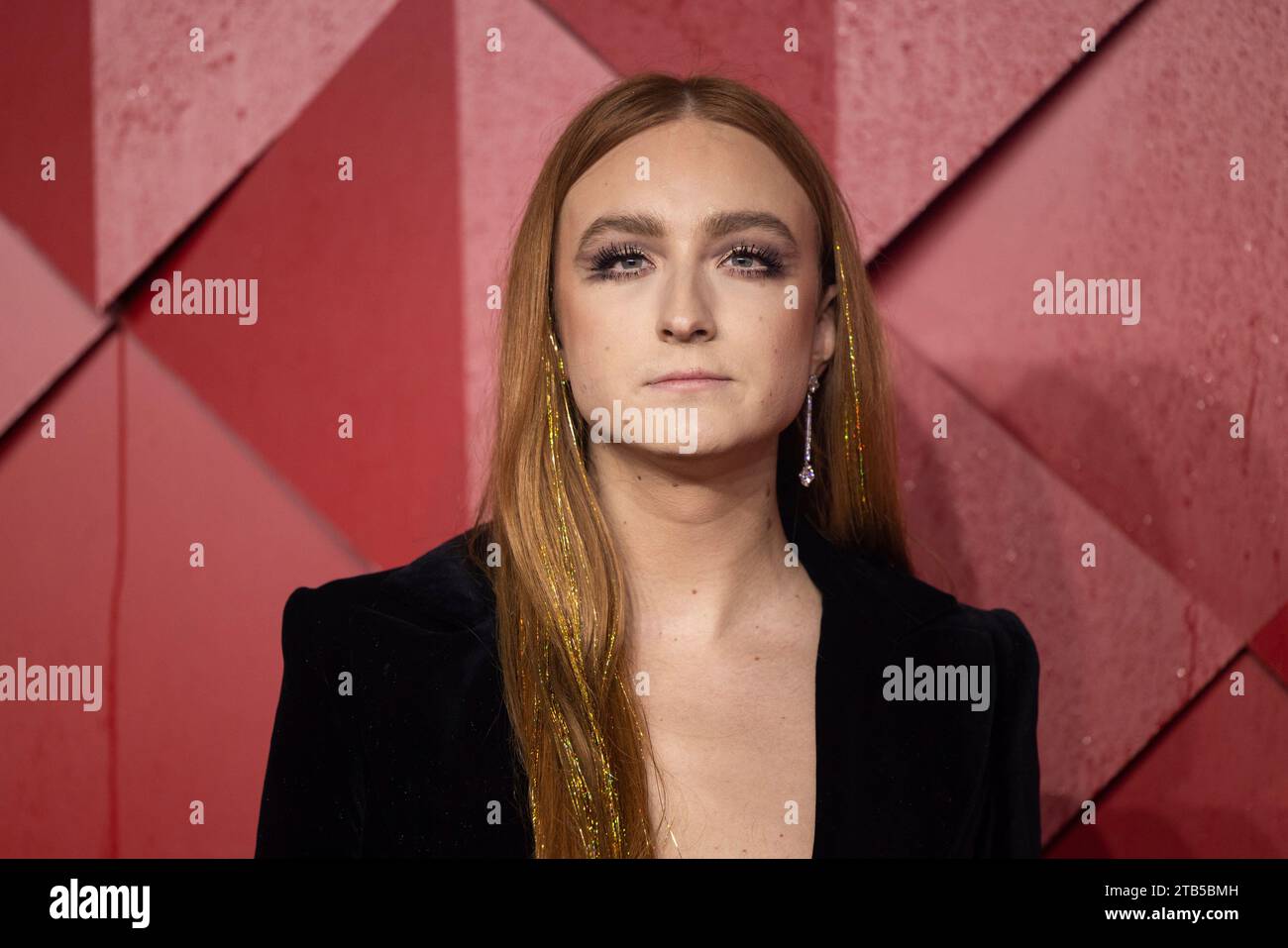 Harris Reed poses for photographers upon arrival at the British Fashion ...