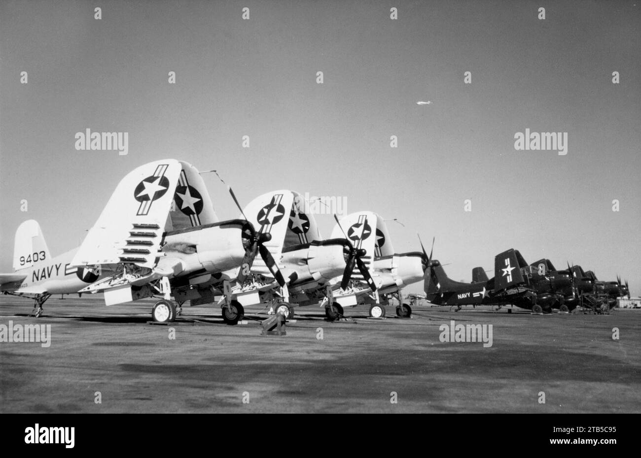 Vought AU-1 Corsairs and Douglas AD-5W Skyraiders at Naval Air Station ...