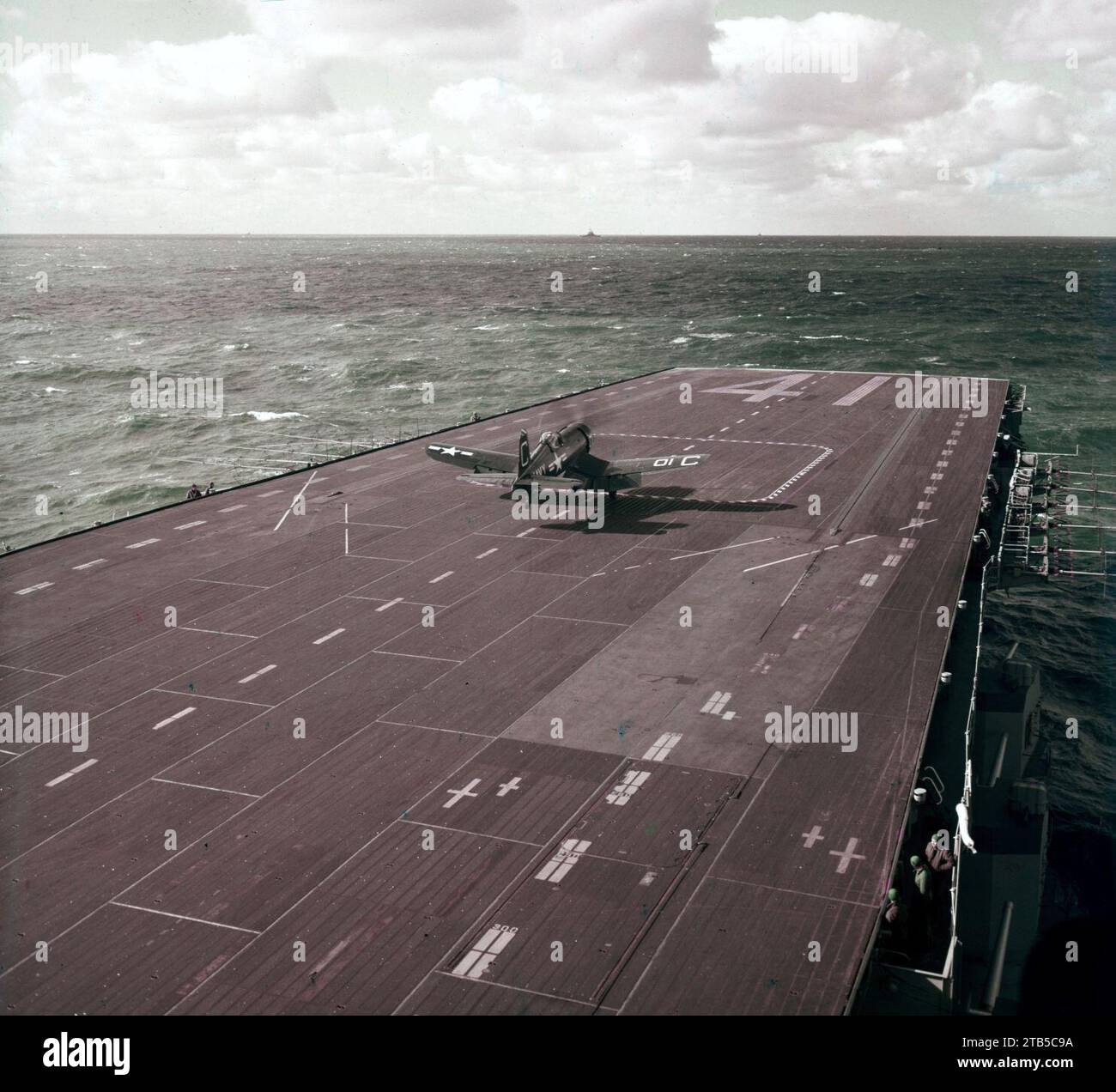 Vought F4U-4 Corsair of VF-42 takes off from USS Midway (CVA-41) during ...