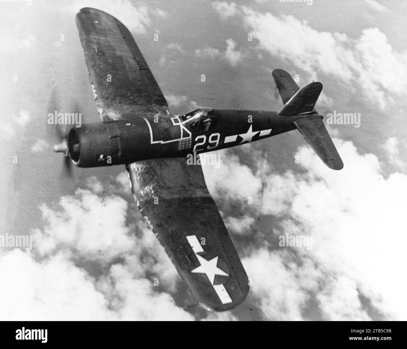 Vought F4U-1A Corsair of VF-17 in flight, circa in March 1944 Stock ...