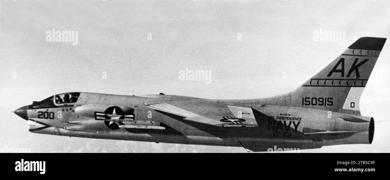 Vought F-8E Crusader of VF-62 in flight, circa in 1964 Stock Photo - Alamy