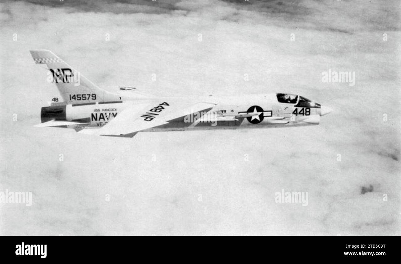 Vought F-8C Crusader of VF-24 in flight, circa in 1966 Stock Photo - Alamy