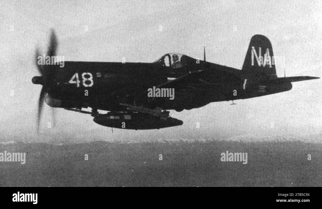 Vought F4U-5N Corsair of VC-4 in flight off Korea, circa in 1950 Stock ...