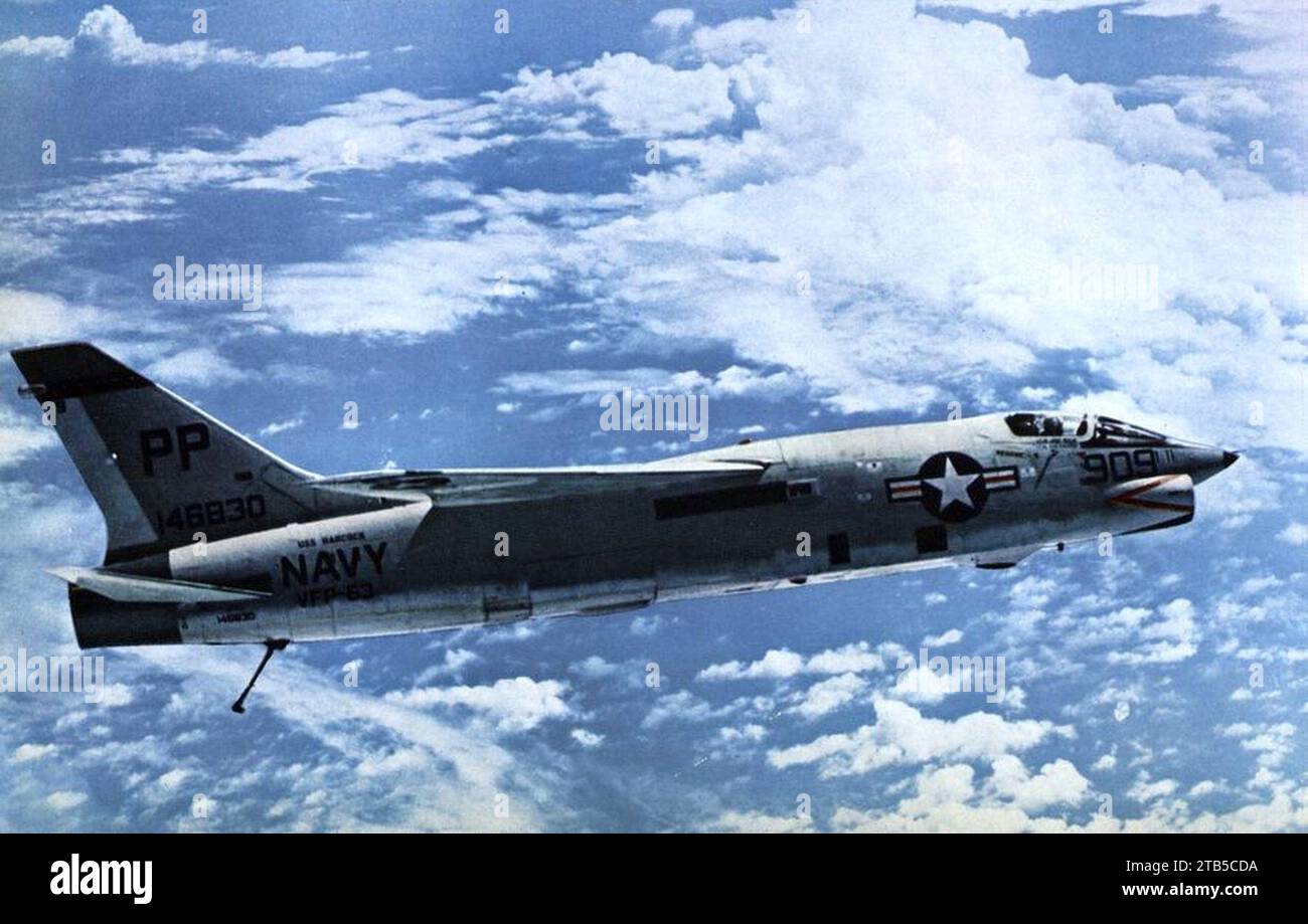 Vought RF-8A Crusader of VFP-63 Det. L in flight, circa in 1966 Stock ...