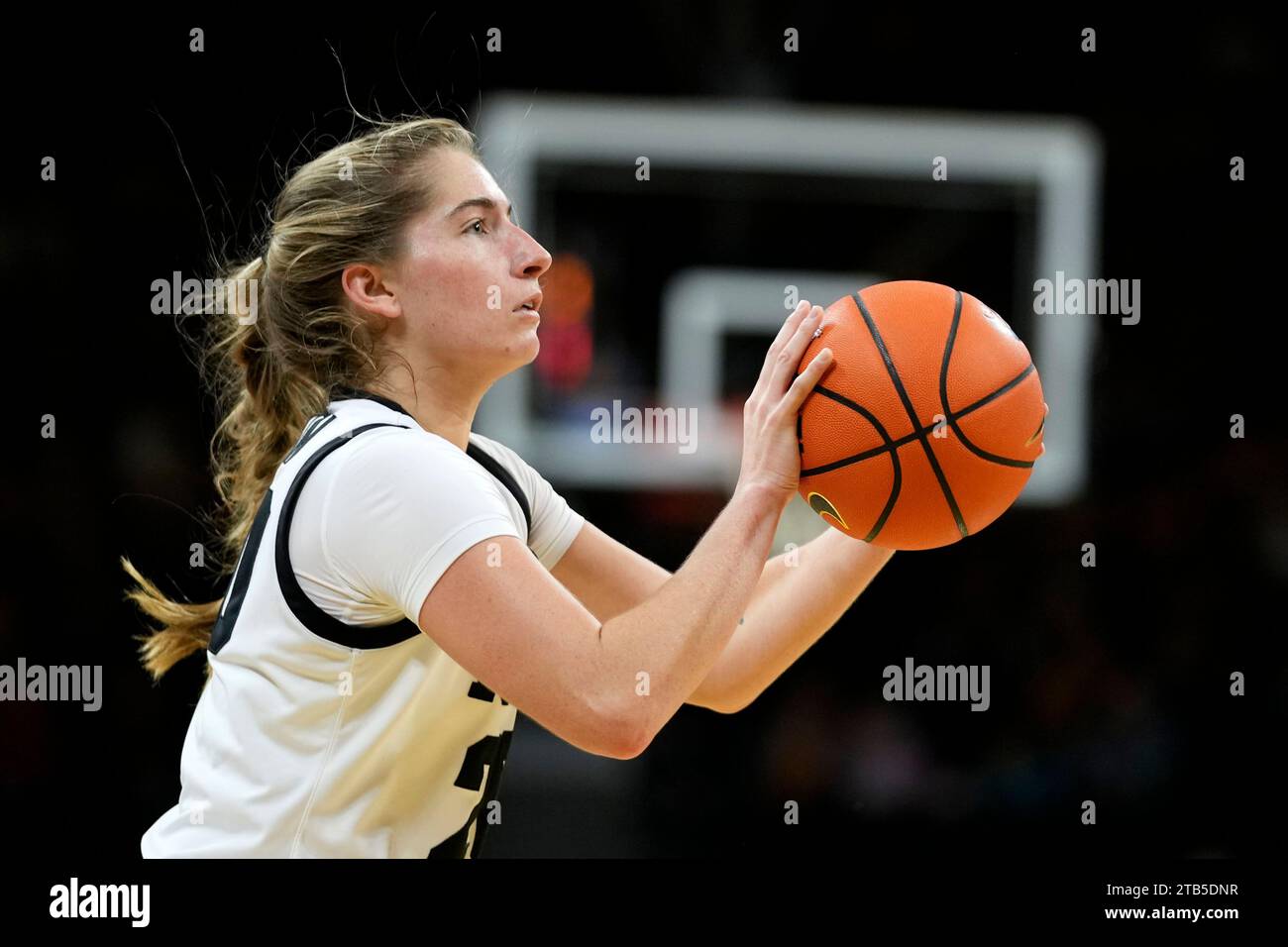 Iowa guard Kate Martin (20) shoots during the first half of an NCAA ...
