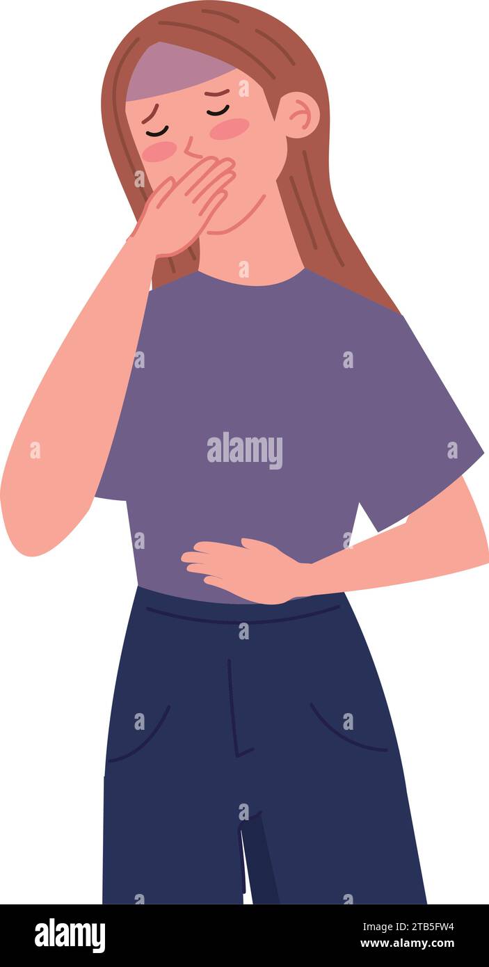 Girl Vomiting Stock Vector Images Alamy