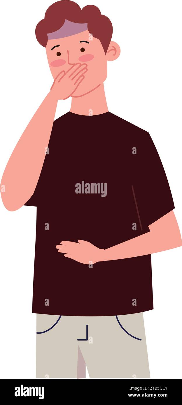nauseous man sad Stock Vector Image & Art - Alamy