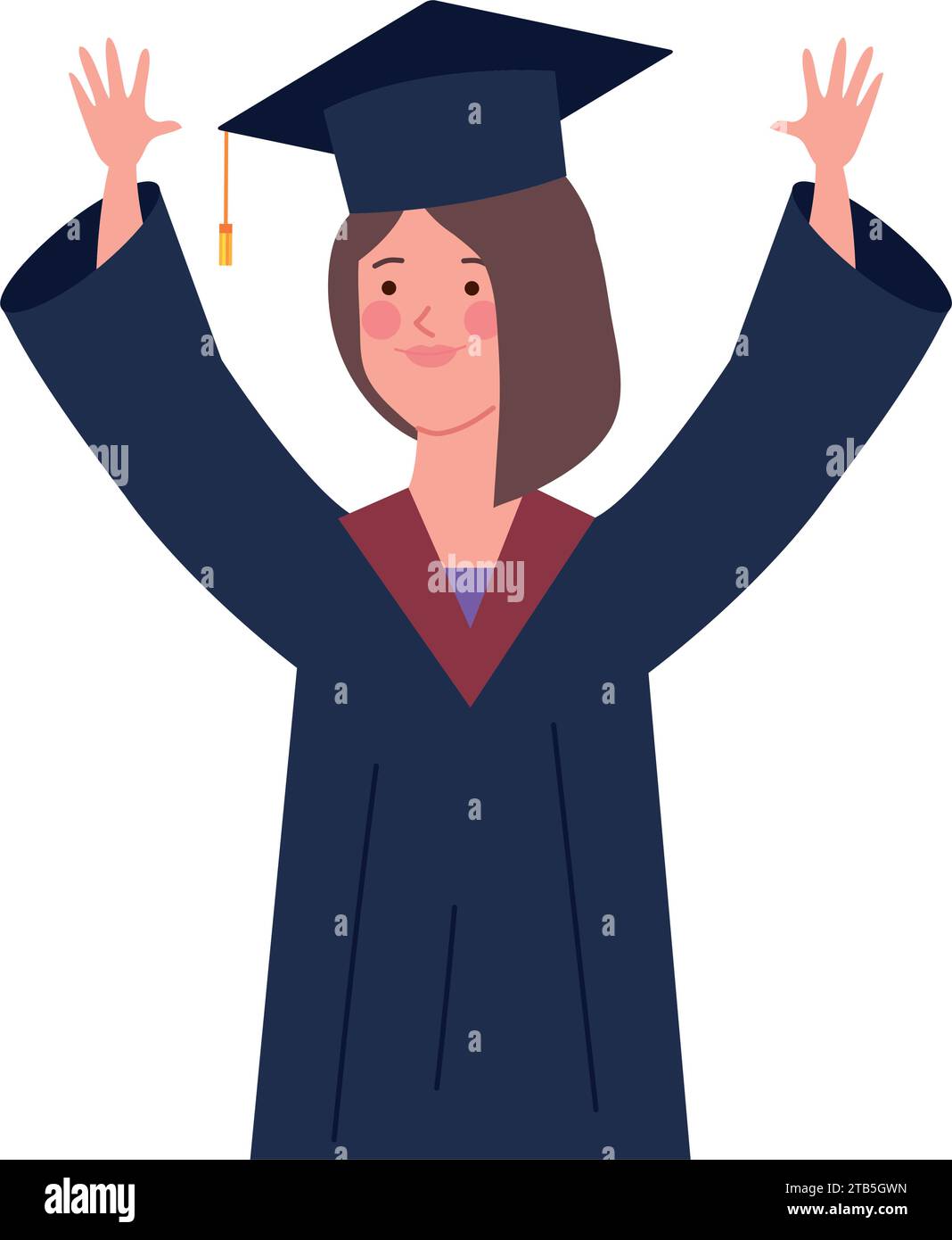 graduation event girl character Stock Vector Image & Art - Alamy