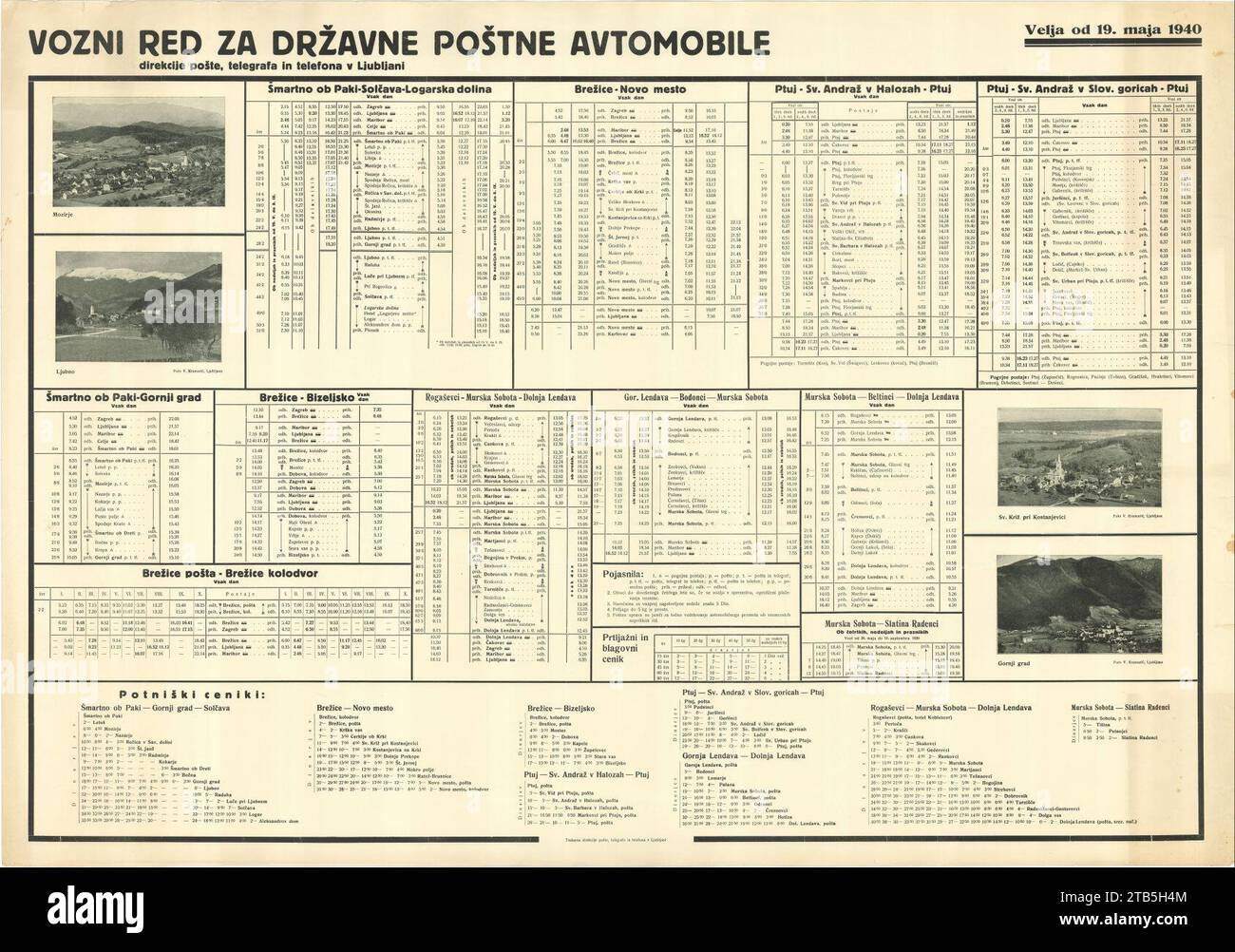 Vozni red za državne poštne avtomobile 1940 Stock Photo - Alamy