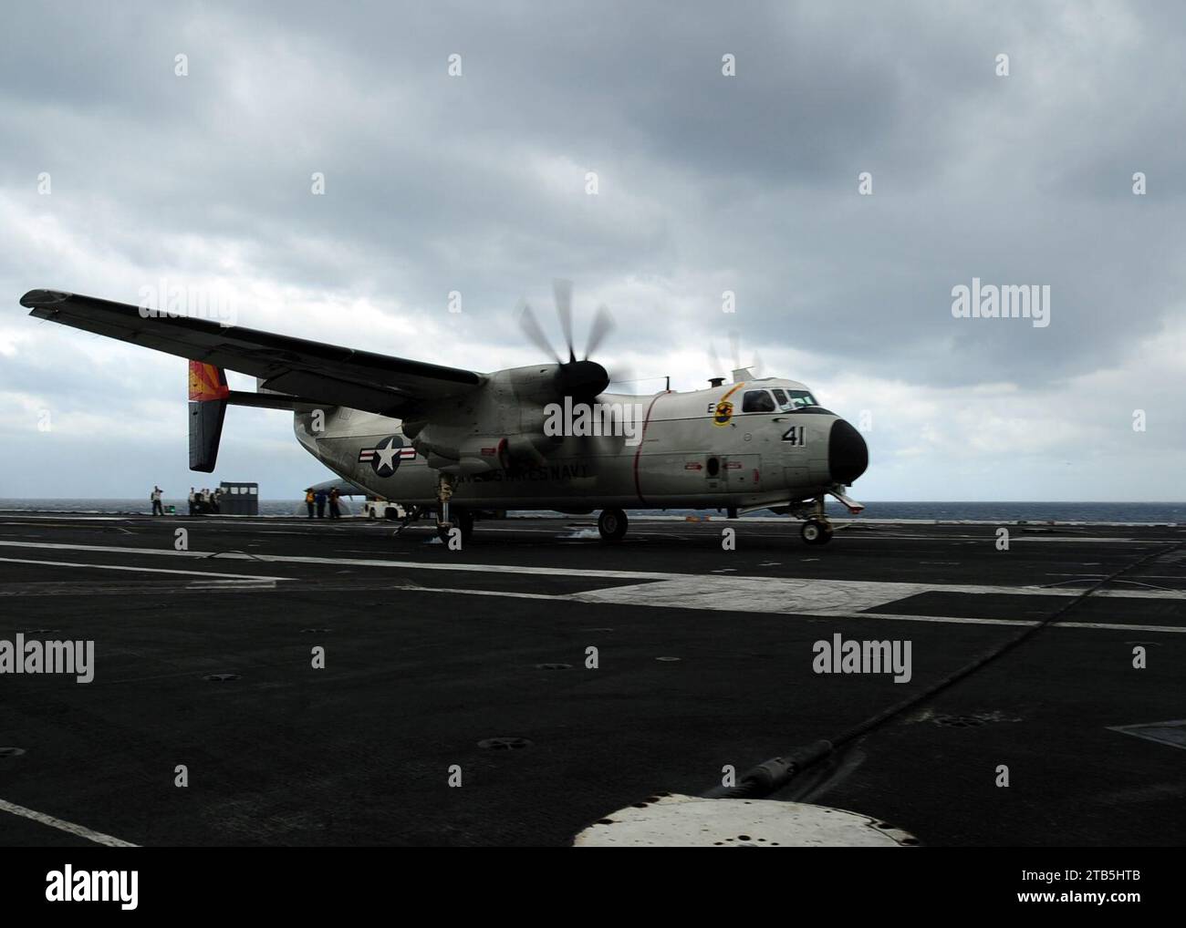 VRC-40 C-2A Greyhound landing on USS George Washington (CVN-73) 160416 ...