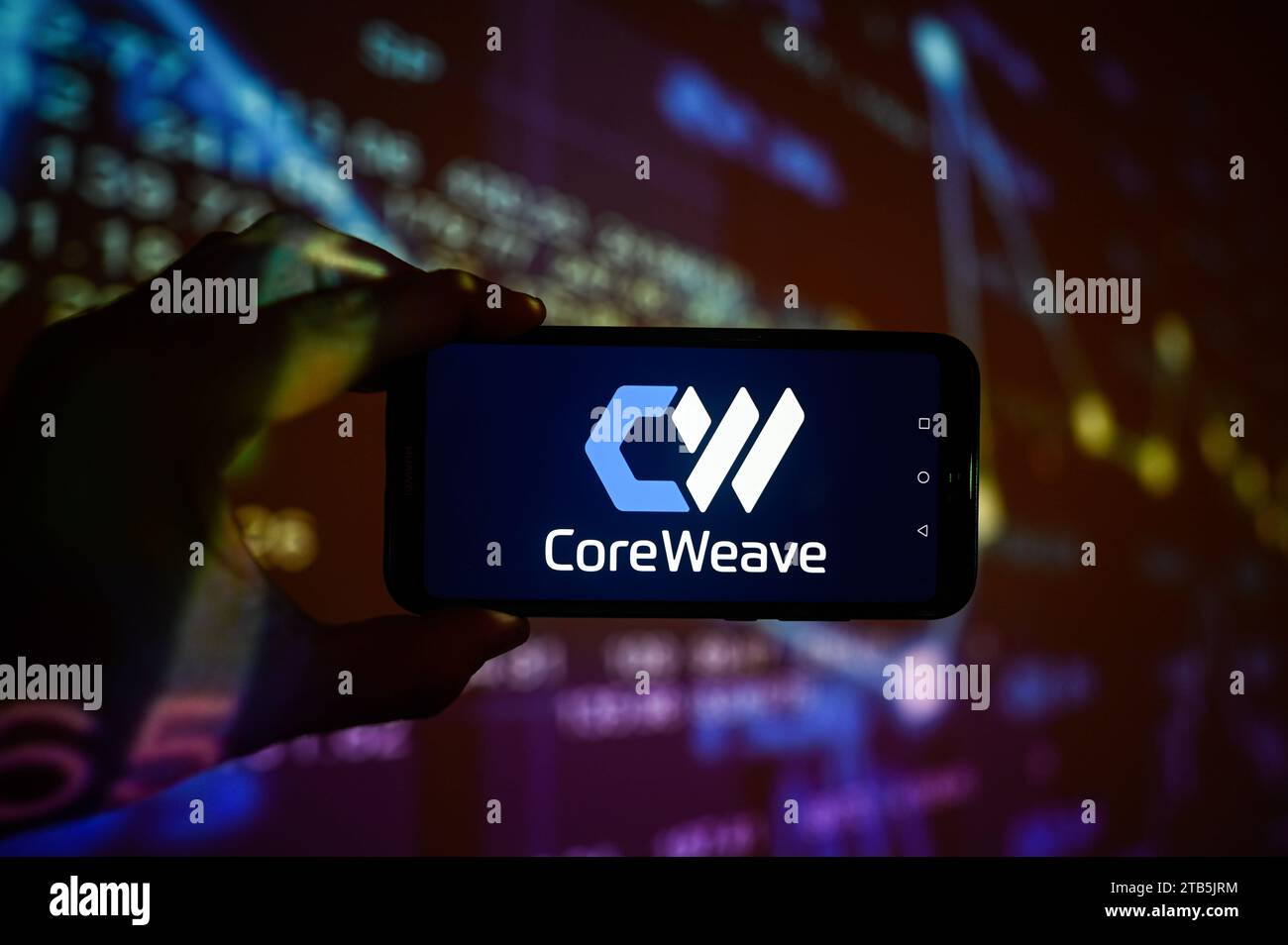 Poland. 04th Dec, 2023. In this photo illustration, a Core Weave logo ...